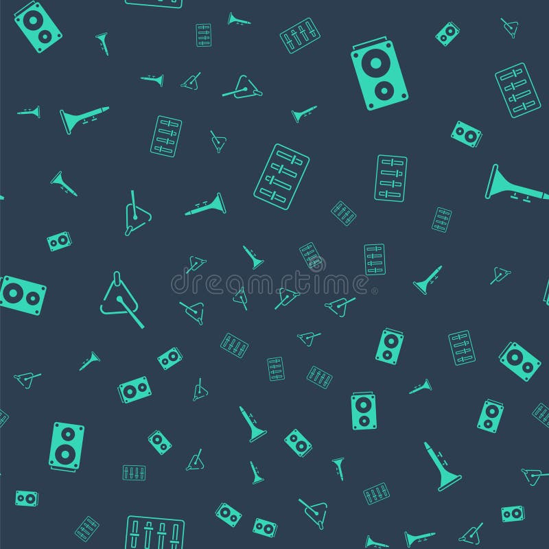 Set Sound Mixer Controller, Stereo Speaker, Triangle and Drum and Drum ...