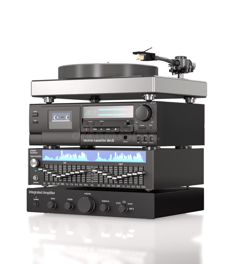 Set of Sound Radio Devices 3d Illustration. Stock Illustration ...