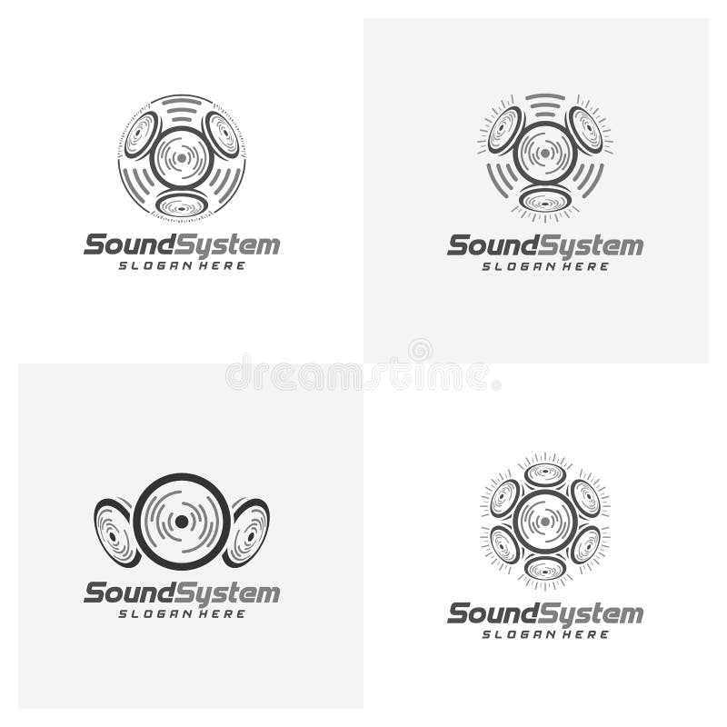 Set of Sound System Logo Design Vector, Sound Logo Template, Concept ...
