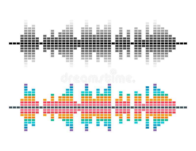 Set of Sound Wave Music Audio Tract, Frequency Web Design Graphic ...