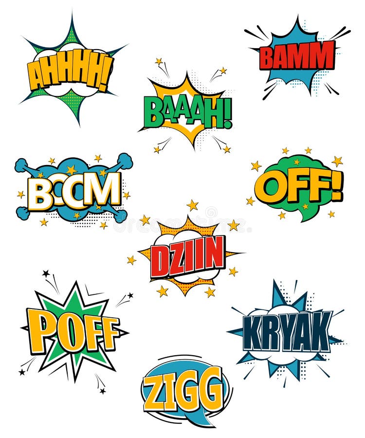 Set of Sounds in Comics Style. Vector Illustration Stock Vector ...