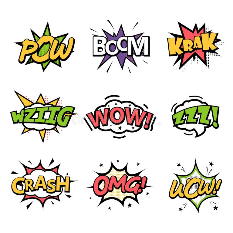 Set of Sounds in Comics Style. Vector Illustration Stock Vector ...