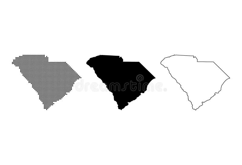 Set of South Carolina Map, United States of America. Flat Concept ... Set of South Carolina Map, United States of America. Flat Concept ...