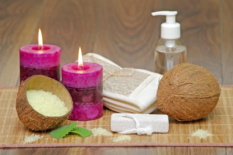 Set for Spa with Natural Ingredients. Body Massage Stock Image - Image ...