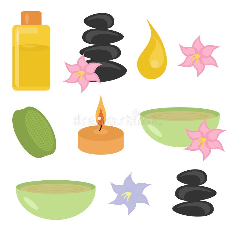 Set with spa objects stock illustration. Illustration of relax - 18115127