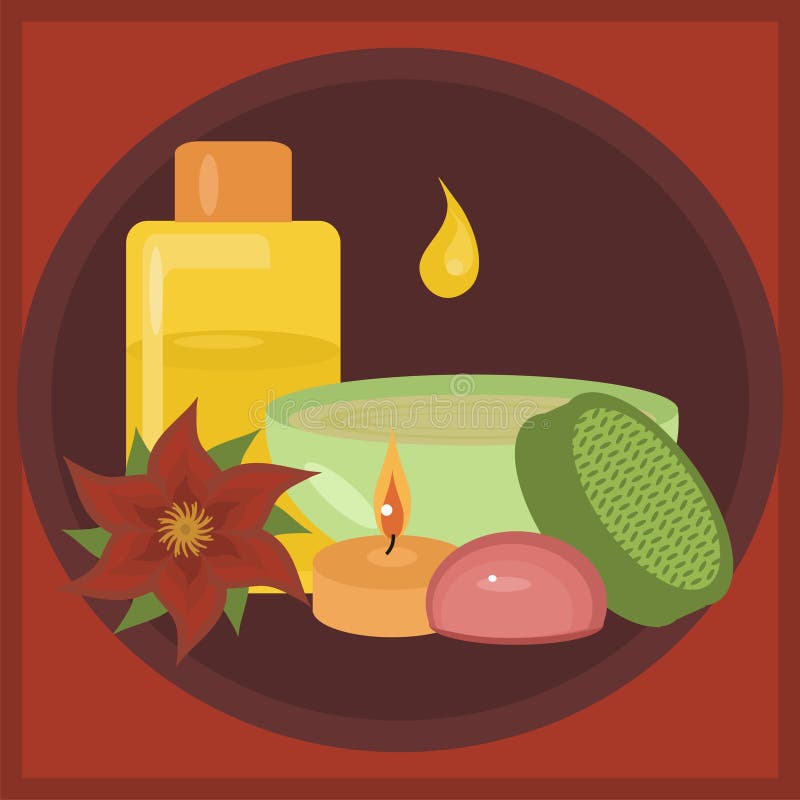 Set with spa objects stock illustration. Illustration of water - 35737478