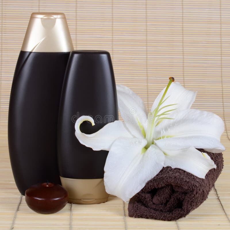 Set for SPA-procedure on Bamboo Background Stock Photo - Image of body ...