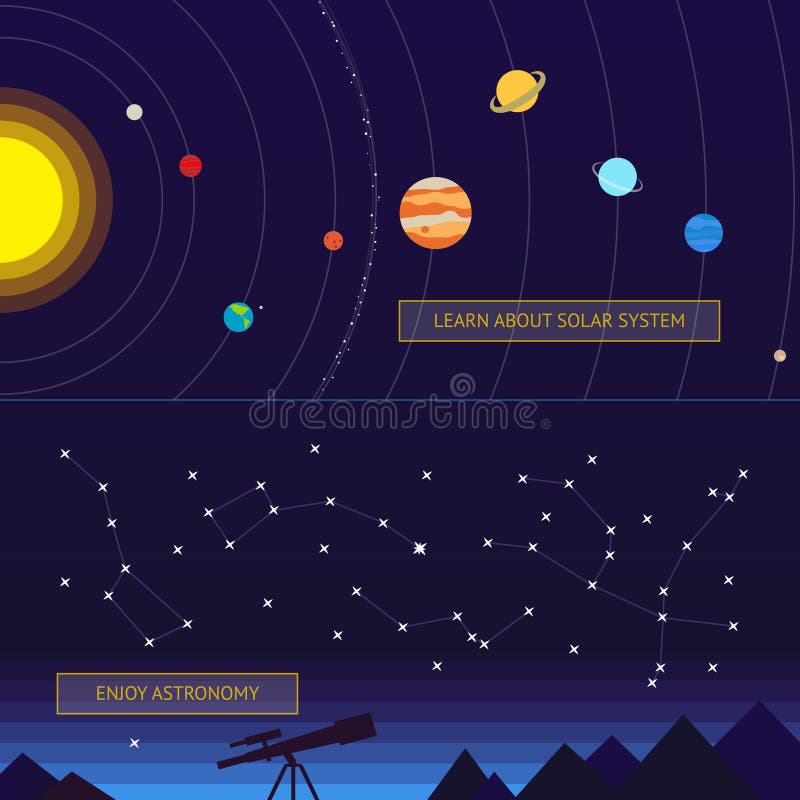 Set of space banners stock vector. Illustration of element - 63279681