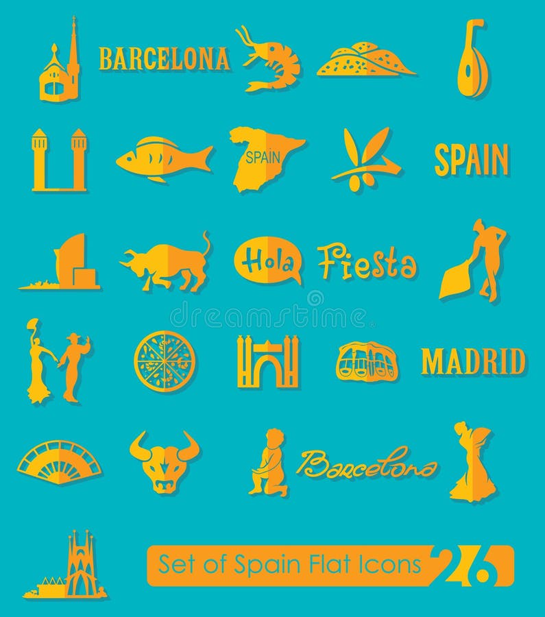 Set of Spain icons stock vector. Illustration of madrid - 56799619