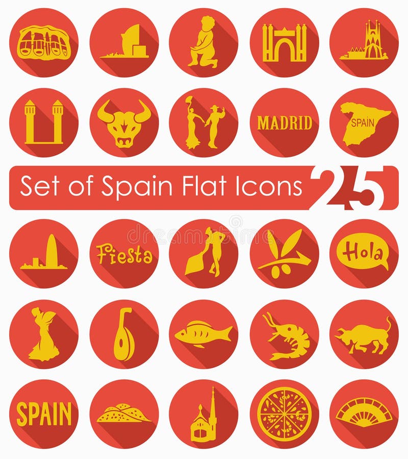 Set of Spain icons stock vector. Illustration of icon - 57957043