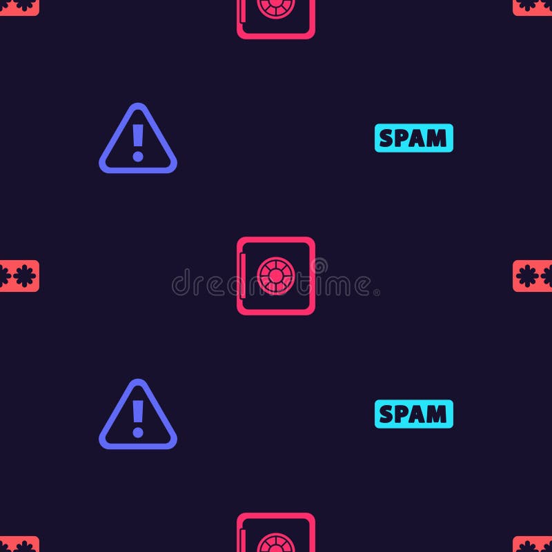 Set Spam, Exclamation Mark in Triangle, Safe and Password Protection on ...