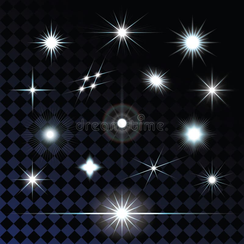 Set of Sparkle Lights with Transparency Effects. Stock Vector ...