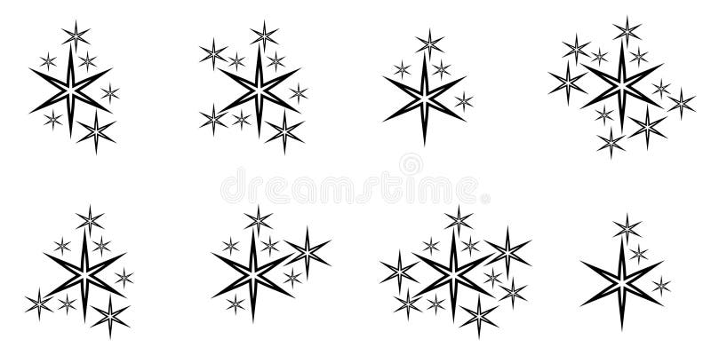 Set of Sparkle Star Icons. Abstract Sparkle Icon, Shine Icon, Clean ...