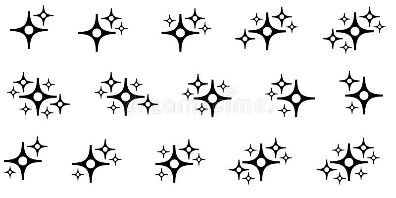 Set of Sparkle Star Icons. Abstract Sparkle Icon, Shine Icon, Clean ...