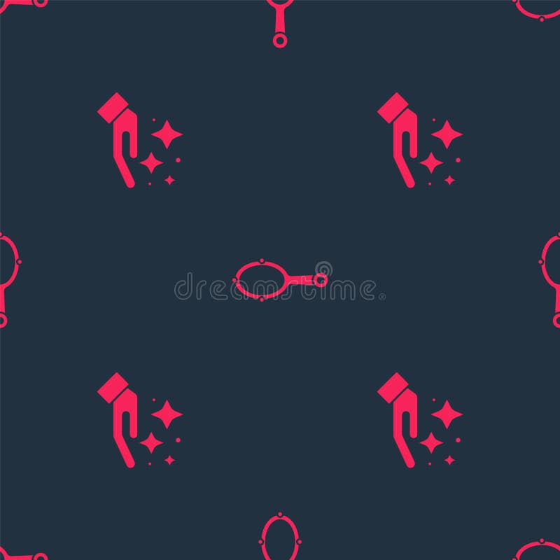 Set Sparkle Stars with Magic Trick and Magic Hand Mirror on Seamless ...