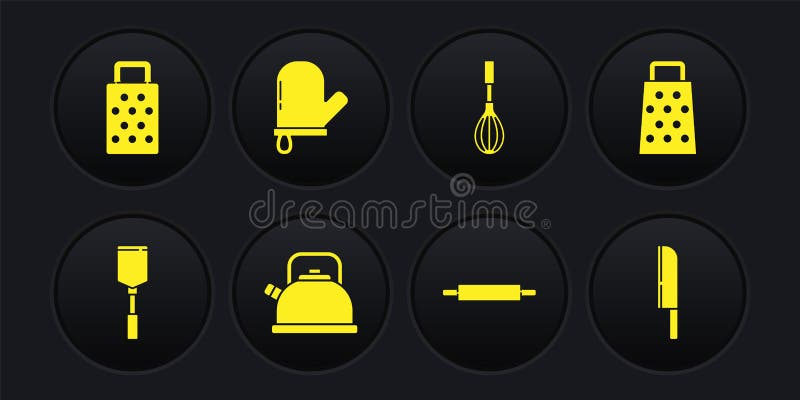 Set Spatula, Grater, Kettle with Handle, Rolling Pin, Kitchen Whisk ...