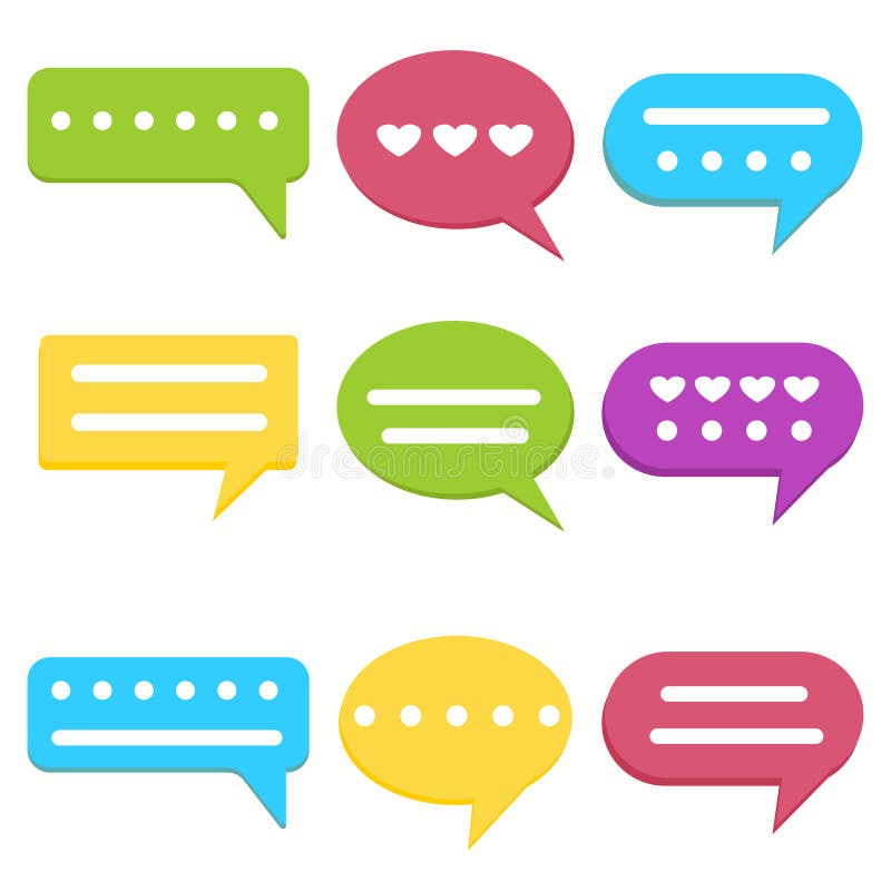 Set Speak Bubble. Chatting Box, Message Box Stock Vector - Illustration ...