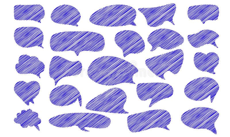 Set of Speak Bubble Text. Scribble Frames. Chatting Box, Message Box ...