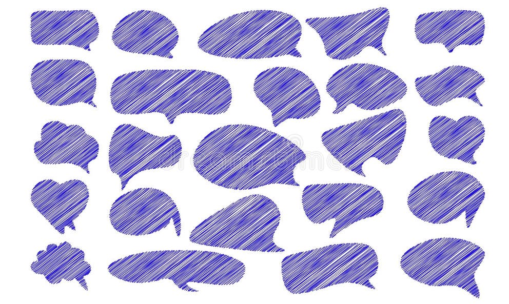 Set of Speak Bubble Text. Scribble Frames. Chatting Box, Message Box ...