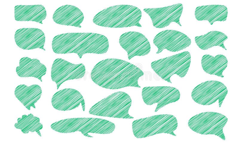 Set of Speak Bubble Text. Scribble Frames. Chatting Box, Message Box ...