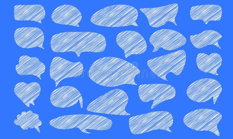 Set of Speak Bubble Text. Scribble Frames. Chatting Box, Message Box ...