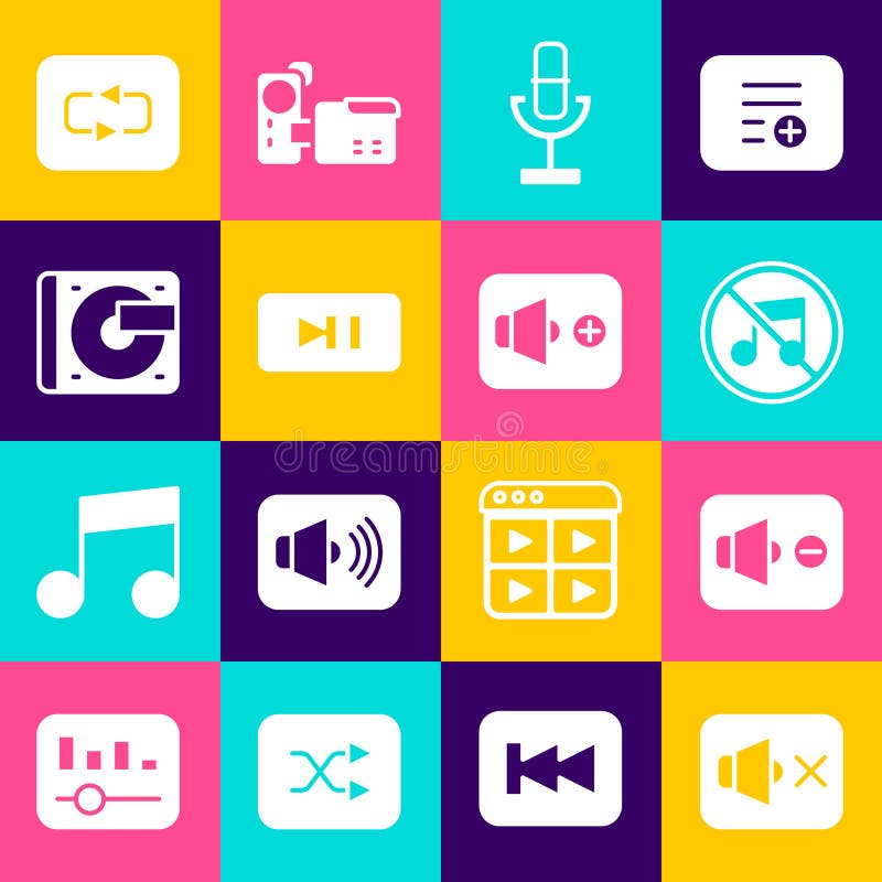 Set Speaker Mute, Microphone, Pause Button, Vinyl Player with Vinyl ...