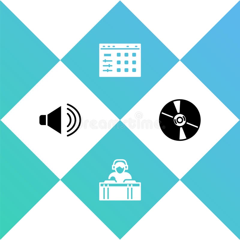 Set Speaker Volume, DJ Playing Music, Drum Machine and CD or DVD Disk ...