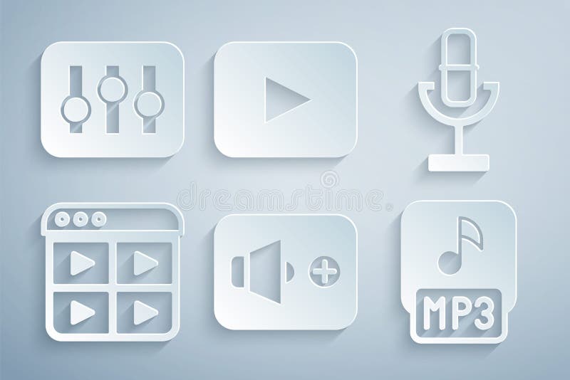 Set Speaker Volume, Microphone, Music Playlist, MP3 File, Play Button ...
