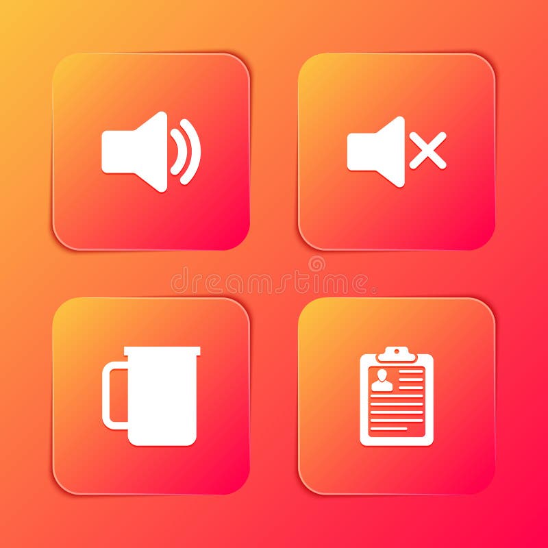 Set Speaker Volume, Mute, Coffee Cup and Clipboard with Resume Icon ... Set Speaker Volume, Mute, Coffee Cup and Clipboard with Resume Icon ...