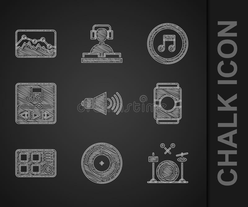 Set Speaker Volume, Vinyl Disk, Drums, Beer Can, Machine, Music Player ...