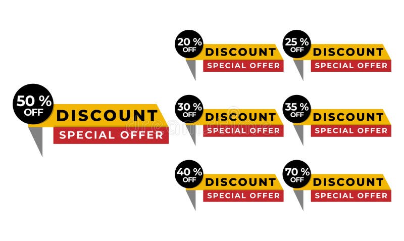 Set Special Offer Premium Discount Tag Design Set for Online Shopping ...