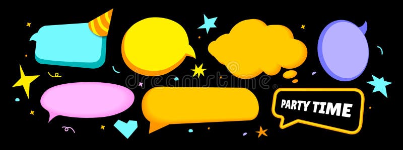 Speech Bubble in a Blight Colors, Chat Box, with Drawing Elements Stock ...