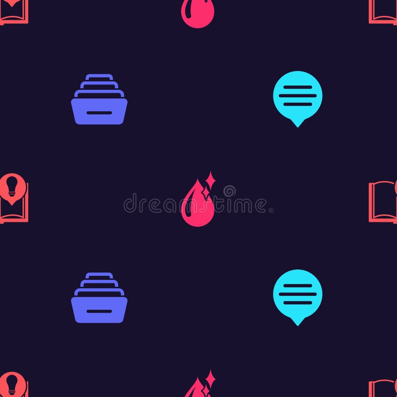 Set Speech Bubble Chat, Drawer with Documents, Clean Water Drop and ...