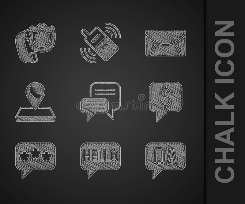 Set Speech Bubble Chat, Hello in Different Languages, Question and ...