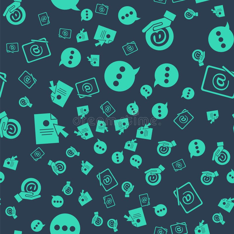 Set Speech Bubble Chat, Mail and E-mail in Hand, Document and Cursor and Mail and E-mail on ...