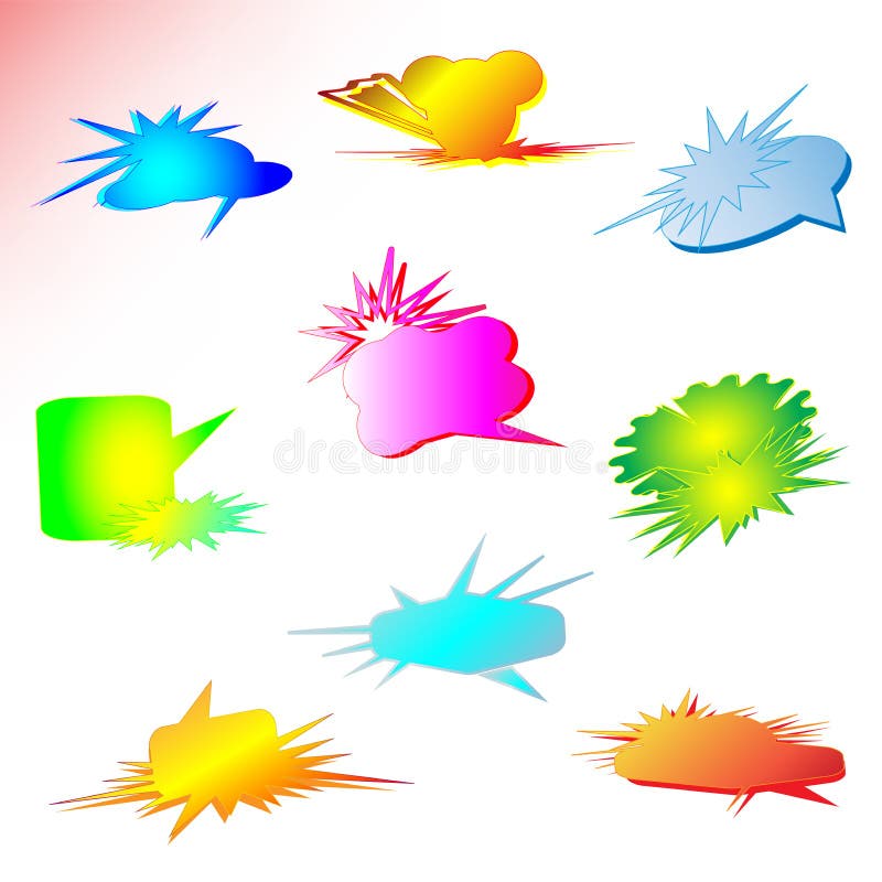 Comic Speech Bubble Web Header Set with Stock Vector - Illustration of ...