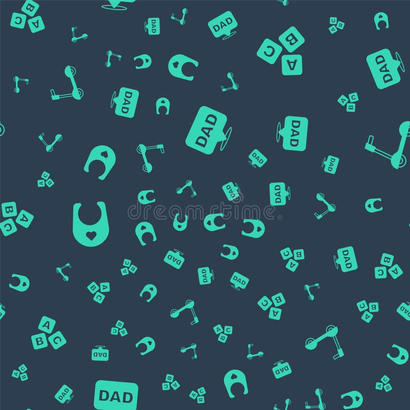 Set Speech Bubble Dad, ABC Blocks, Baby Bib and Roller Scooter on ...