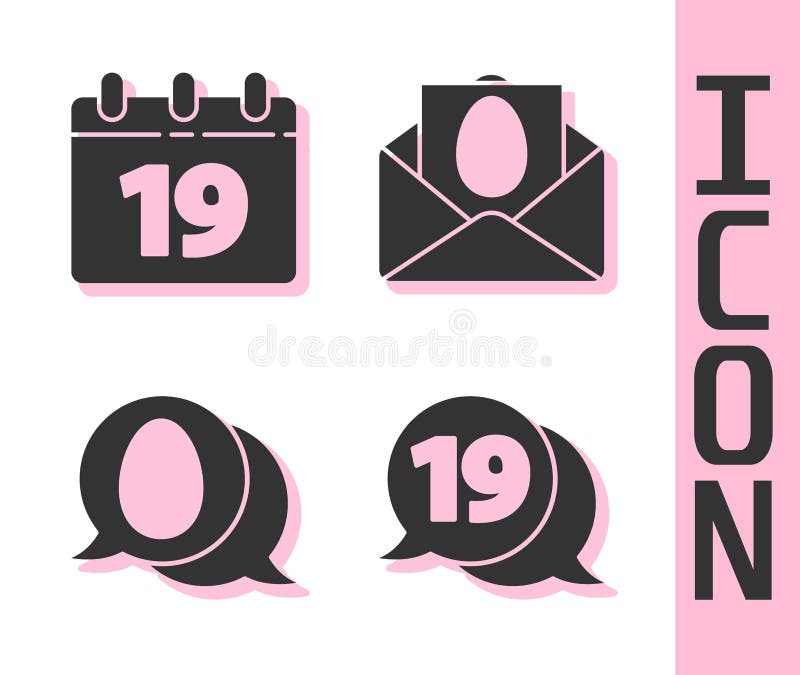 Set Speech Bubble with Happy Easter, Calendar with Happy Easter, Speech ...