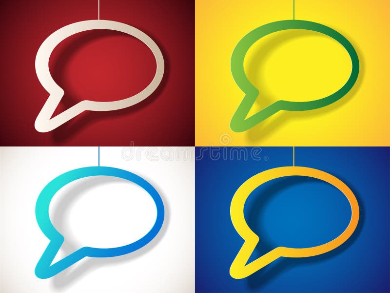 Set Speech Bubble with Shadow Stock Vector - Illustration of shadow ...