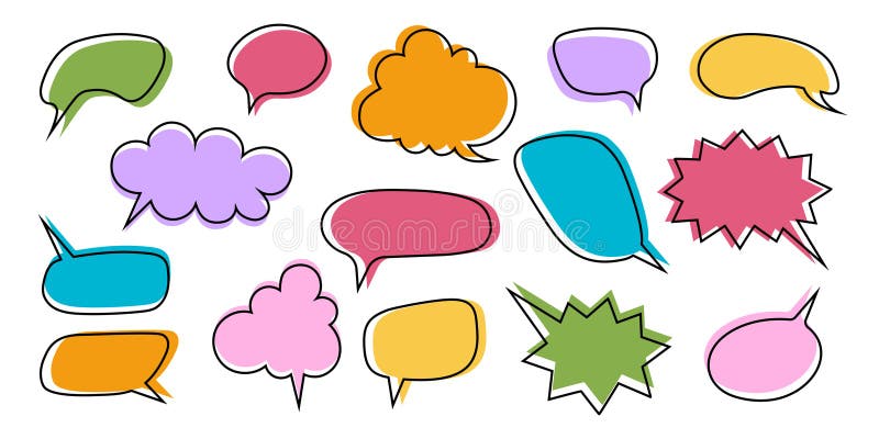 Set of Speech Bubble Templates. Empty Dialog Balloons, Text Boxes ...