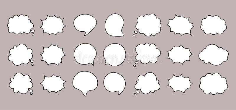 Set of Speech Bubble Text, Social Media Chat, Message Box. Empty Text ...