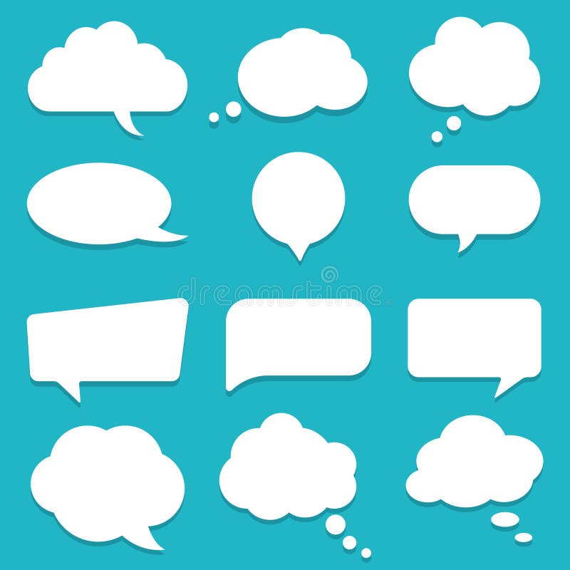 Set of Speech Bubble, Textbox Cloud of Chat for Comment, Post, Comic ...