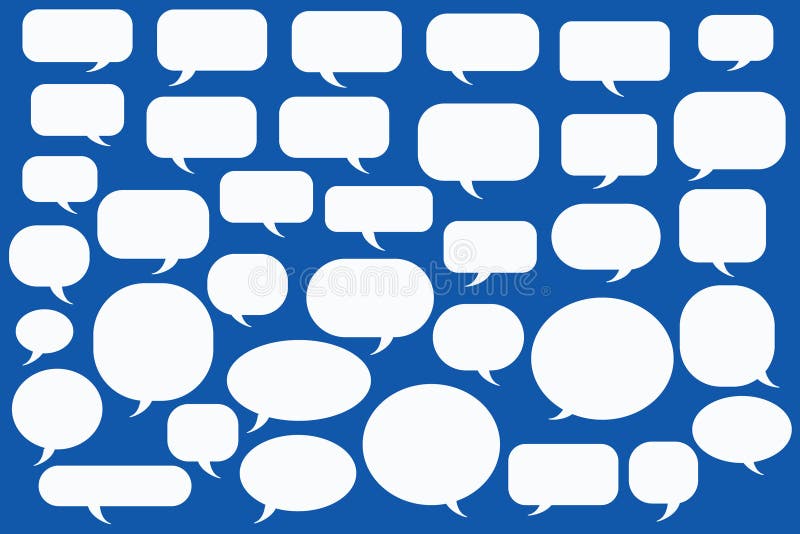Set of Speech Bubbles. Blank Empty Vector White Speech Bubbles. Cartoon ...