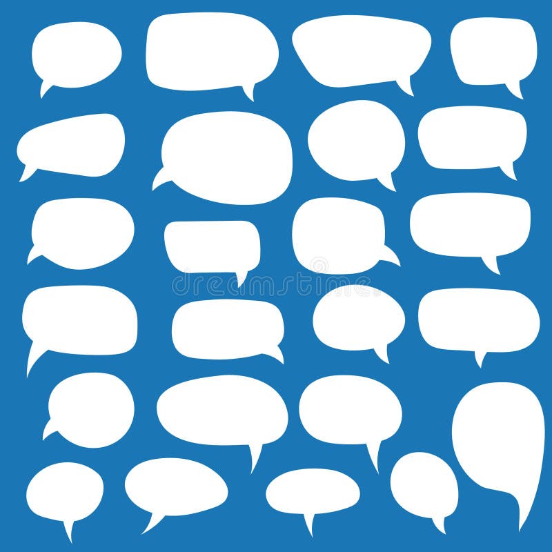 Set of Speech Bubbles. Blank Empty Vector White Speech Bubbles. Cartoon ...