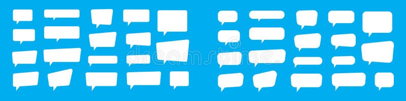 Set of Speech Bubbles. Blank Empty Vector White Speech Bubbles. Cartoon ...