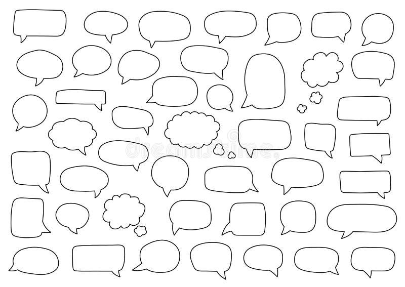 Set of Speech Bubbles. Blank Retro Empty Comic Bubbles. Stickers ...