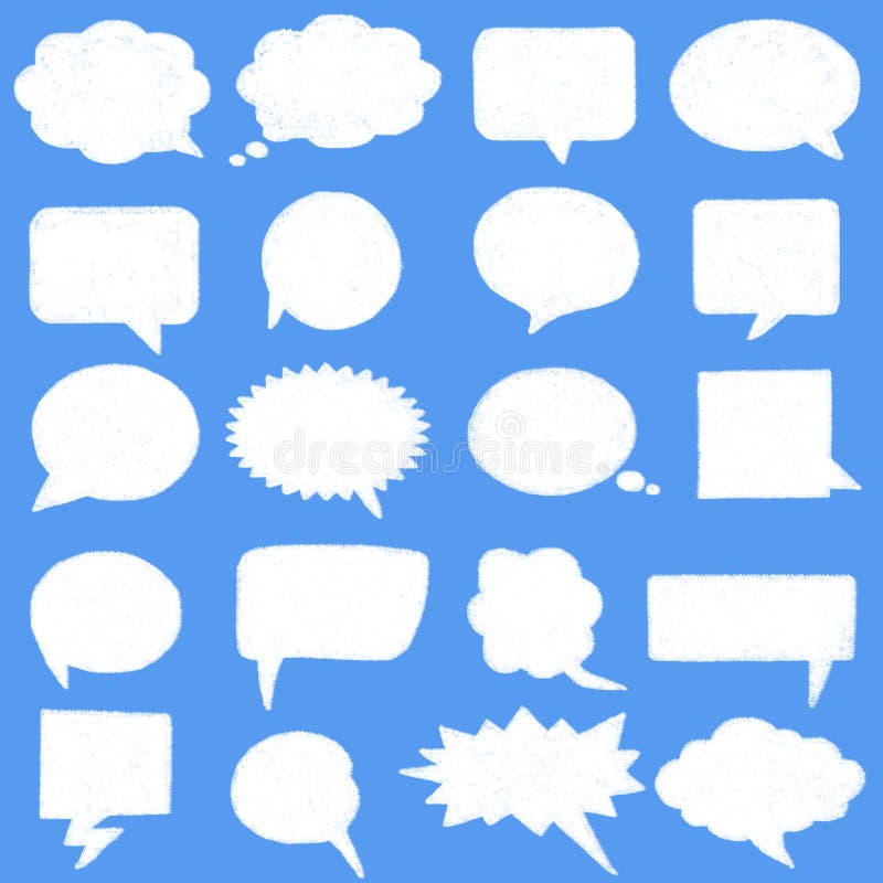 Set Speech Bubbles Cloud Shape Stock Illustration - Illustration of ...