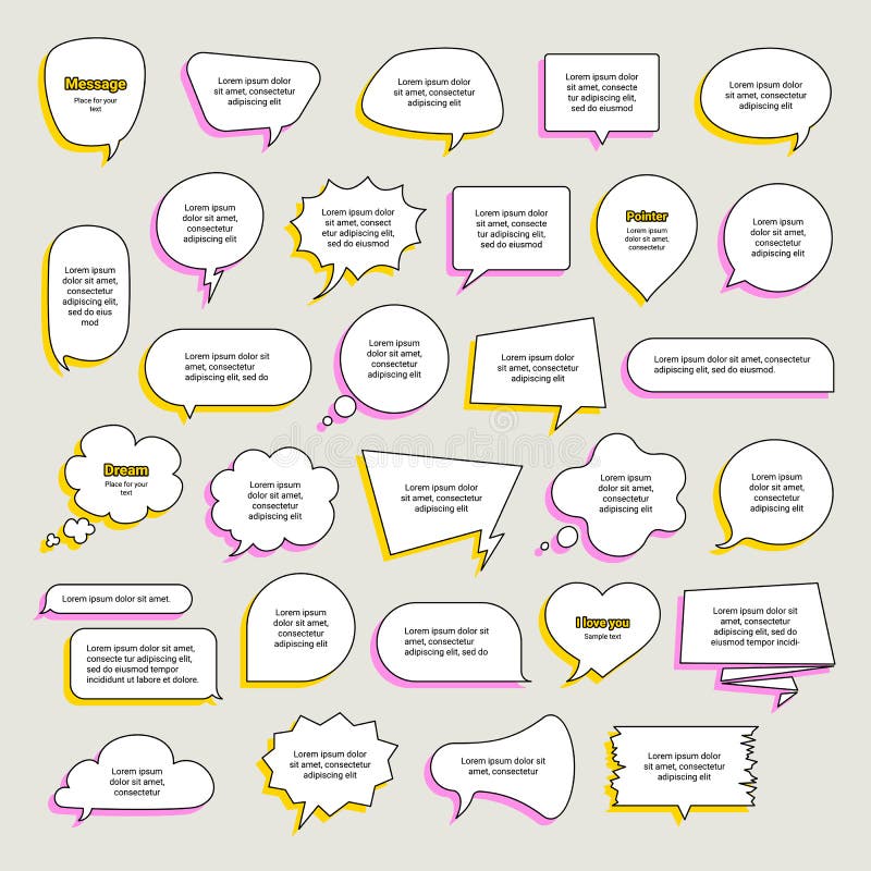 Set Speech Bubbles. Collection Message Clouds. Vector Illustration. Stock Vector - Illustration ...