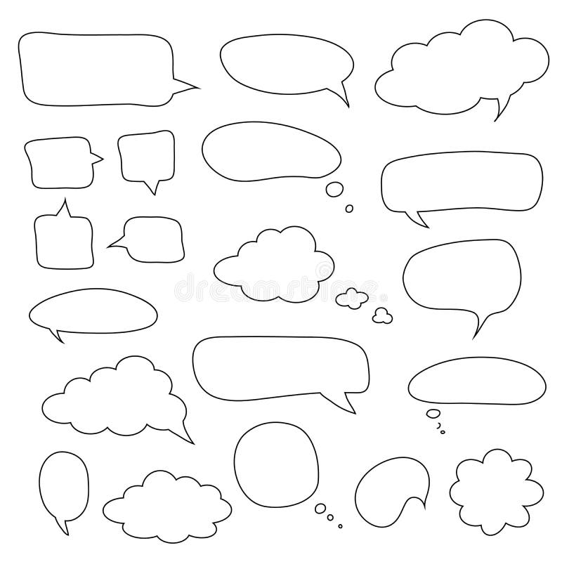 Set of Speech Bubbles and Dialog Balloons Stock Vector - Illustration ...