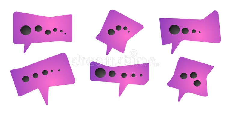 Set of Speech Bubbles with Gradient. Conversations, Discussions and ...